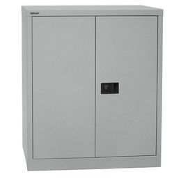 Bisley UNIVERSAL Fl&uuml;gelt&uuml;renschrank, HxBxT 1000 x 914 x 400 mm, 1 Fachboden, 2 Ordnerh&ouml;hen, silber