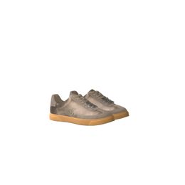 Plateausneaker Calvin Klein "LOW PRO CUPSOLE WT SATIN MIX", Damen, Gr. 42, taupe, Leder, Textil, aufgeraut, unifarben, Basic, Schuhe Plateausneaker, Freizeitsneaker, Halbschuh mit zwei Schn&uuml;rsenkelarten