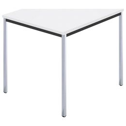 Rechtecktisch, Vierkantrohr verchromt, BxT 800 x 800 mm, wei&szlig; kaiserkraft