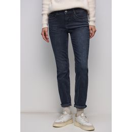Slim-fit-Jeans Street One, Damen, Gr. 32, L&auml;nge 32, blau schwarz washed, Jeans, 99% Baumwolle, 1% Elasthan, unifarben, normal, Jeans Slim-fit-Jeans, 5-Pocket-Style