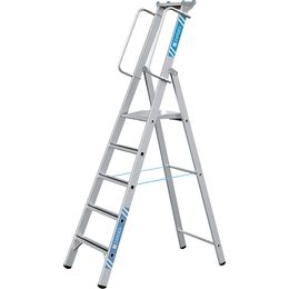 Zarges Alu-Stehleiter mit gro&szlig;er Plattform, mit beidseitigem Handlauf zum Selbstanbau, 5 Stufen