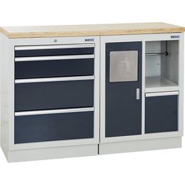 Schranksystem, 4 Schubladen, 1 Reinigungsschrank, anthrazitgrau kaiserkraft