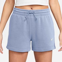 Shorts Nike Sportswear "W NSW PHNX FLC MR STD 4IN SHRT", Damen, Gr. L, N-Gr, hydrogen blau, Obermaterial: 80% Baumwolle, 20% Polyester, Hosen Shorts, aus Fleece, mit verl&auml;ngerter Kordelzug, sportlicher Stil