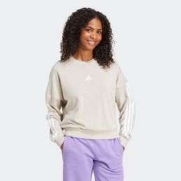 Sweatshirt adidas Sportswear "W 3S FT SWT", Damen, Gr. S, wonder alumina, wei&szlig;, Obermaterial: 55% Baumwolle, 36% Polyester, 9% Viskose, normal, Rundhals, angesetztes B&uuml;ndchen, Sweatshirts Sweatshirt