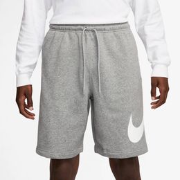 Shorts Nike Sportswear "M N K CLUB BB SHORT GX", Herren, Gr. L, N-Gr, dk grau heat, Obermaterial: 80% Baumwolle, 20% Polyester, Hosen Shorts, mit Kordelverschluss, sportlicher Stil