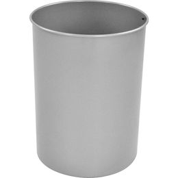 Papierkorb, Stahl, rund, Volumen 30 l, Hx&Oslash; 470 x 335 mm, Aluminium, ab 10 Stk kaiserkraft