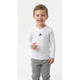 Langarmshirt adidas Performance "TEAM BASE TEE Y", Jungen, Gr. 164, wei&szlig;, Obermaterial: 100% Polyester, normal, V-Ausschnitt, Shirts Langarmshirt