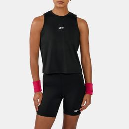 Trainingstop Reebok "ID TRAIN CROPPED TANK", Damen, Gr. M, schwarz, Obermaterial: 84% Polyester, 16% Elasthan, Tops, sportlicher Stil, f&uuml;r sportliche Aktivit&auml;ten, bequeme Passform