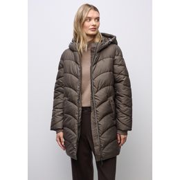 Steppjacke Street One, Damen, Gr. 42, nomad braun, Stoff, Obermaterial: 100% Polyester. Futter: 100% Polyester. F&uuml;llung: 100% Polyester, unifarben, normal h&uuml;ftbedeckend, ohne Ausschnitt, elastischer Bund, Jacken Steppjacke, mit Kapuze mit Tunnelzugband