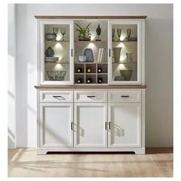 Vitrine Innostyle "Jasmin", wei&szlig; (piniefarbe, wei&szlig;, eichefarben), B:166cm H:204cm T:48cm, Holzwerkstoff, MDF, Schr&auml;nke, Vitrine, 2-teilig, Topseller