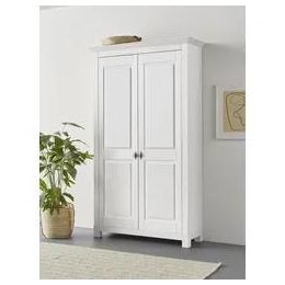 Schuhschrank OTTO HOME "Rauna", wei&szlig;, B:113cm H:194cm T:39cm, Massivholz, Schr&auml;nke, Schuhschrank, aus massiver Kiefer, viel Stauraum