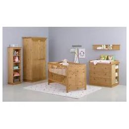Babyzimmer-Komplettset OTTO HOME "Indra, FSC zertifiziertes Massivholz, zum Jugendzimmer umgestaltbar", beige (natur), B:391cm H:187cm T:54cm, Massivholz, Schlafzimmerm&ouml;bel-Sets