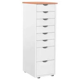 Kommode OTTO HOME "Gava", beige (natur, wei&szlig;), B:34cm H:102cm T:39cm, FSC-zertifiziertes Massivholz, Sideboards, Kommode, massives Kiefernholz, mit vielen Stauraumm&ouml;glichkeiten, Breite 34 cm