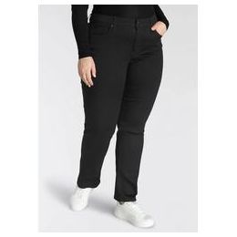 Levi's Straight-Jeans LEVI'S PLUS "314 Shaping Straight", Damen, Gr. 20 (52), L&auml;nge 34, schwarz (soft schwarz), Denim/Jeans, Obermaterial: 78% Baumwolle, 21% Polyester, 1% Elasthan, lang, Jeans Straight-Jeans, in Baumwoll-Stretch