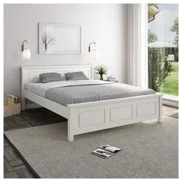 Massivholzbett OTTO HOME "ERIK', Made in Europe, optional mit Schublade, Massivholz Kiefer", wei&szlig;, B:149,5cm H:85,8cm L:213cm, Betten, Massivholzbett, in mehreren Gr&ouml;&szlig;en, Landhausstil mit Kassettenoptik