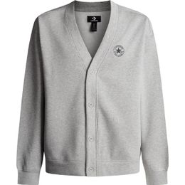 Sweatjacke Converse "CHUCK CARDIGAN", Herren, Gr. L, vintage grau heather, Obermaterial: 80% Baumwolle, 20% Polyester, Sweatjacken Sweatjacke, f&uuml;r vielseitige Aktivit&auml;ten, sportlicher Stil, bequemer Tragekomfort