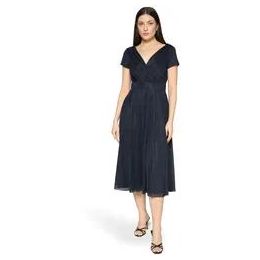 Cocktailkleid Vera Mont "Damen im Glitzer-Look", Damen, Gr. 40, Normalgr&ouml;&szlig;en, blau (dunkelblau, grau), Netz, Obermaterial: 100% Polyester. Futter: 100% Polyester, ausgestellt kurz, V-Ausschnitt, Kleider, Stoff