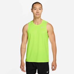 Tanktop Nike "Nike Miler Men's Dri-FIT Running Tank", Herren, Gr. L, volt ice, ref, Obermaterial: 100% Polyester, normal, Rundhals, Tops Tanktop, sportliche Schnittform, f&uuml;r Sportmode und Streetwear