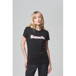 Kurzarmshirt Bench. "LEORA", Damen, Gr. 44, schwarz, Jersey, Obermaterial: 100% Baumwolle, bedruckt, figurbetont, Rundhals, Shirts