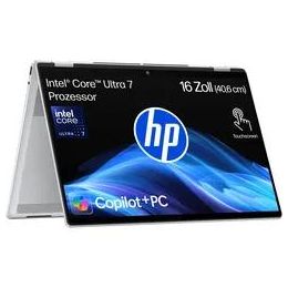 HP Convertible Notebook "OmniBook X Flip 16-a0252ng", silber (glacier silber), 16 GB RAM 512 GB SSD, Ultra 7, Windows11Home, Notebooks