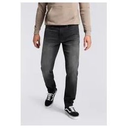 Regular-fit-Jeans BOSS ORANGE "RE.MAINE BO", Herren, Gr. 34, L&auml;nge 32, schwarz (schwarz005), Denim/Jeans, Obermaterial: 82% Baumwolle, 16% Polyester, 2% Elasthan, unifarben, regular fit lang, Jeans, mit BOSS-Lederbadge, Regular Fit, stone washed