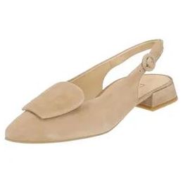 Riemchensandale Paul Green "Paul Green Ballerinas Veloursleder", Damen, Gr. 40,5, braun (hellbraun), Veloursleder, Schuhe Riemchensandale