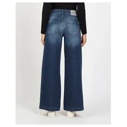 Weite Jeans Gang "94PAIGE WIDE", Damen, Gr. 32, N-Gr, cosy dunkelblau, Denim/Jeans, Obermaterial: 94% Baumwolle, 5% Elastomultiester, 1% Elasthan, regular fit, Jeans, mit eingesetztem Seitenstreifen