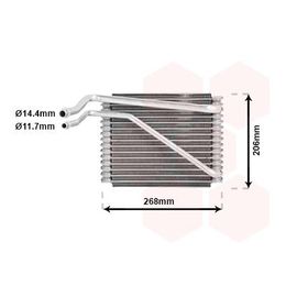 Van Wezel Verdampfer, Klimaanlage 1800v269 hinten f&uuml;r Ford VW