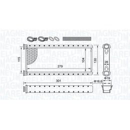 MAGNETI MARELLI W&auml;rmetauscher, Innenraumheizung 350218514000 f&uuml;r Citro&euml;n/Peugeot DS