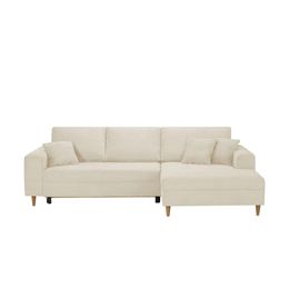 H&ouml;ffner Ecksofa mit Schlaffunktion Benedita &brvbar; beige &brvbar; Ma&szlig;e (cm): B: 275 H: 91 T: 173.0