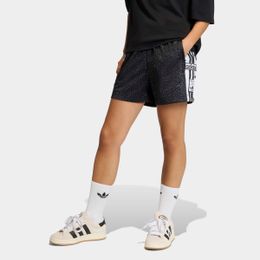 Shorts adidas originals "AOP ADIBREAK SH", Damen, Gr. S, N-Gr, schwarz, grau six, normal, gr., Obermaterial: 100% Polyester, Hosen Shorts