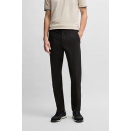 Stretch-Hose BOSS Green "T Commuter-Slim", Herren, Gr. 52, N-Gr, schwarz (schwarz001), Web, Obermaterial: 95% Polyester, 5% Elasthan, unifarben, slim fit lang, Hosen, in schmaler Passform