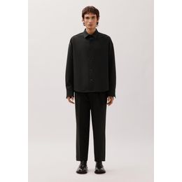 Businesshemd STUDIO SEIDENSTICKER, Herren, Gr. XL (43-44), normale &Auml;rmell&auml;ngen, schwarz, 98% Polyester, 2% Elasthan, unifarben, oversize, 2-Knopf-Manschette, Hemden, Oversized 1/1 Kentkragen Uni