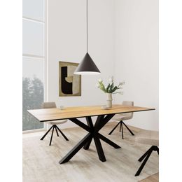 Esstisch ACTONA GROUP "Heaven", schwarz, wildeiche, B:200cm H:75,5cm T:100cm, Tische, Esstisch, mit einer Keramik-Optik Tischplatte, 200x100x75.5 cm
