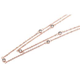 Adelia&acute;s Kette ohne Anh&auml;nger ADELIA&acute;S "Damen Halskette aus Edelstahl mit Strass Steinchen 43+5", rosa (gold), Halsketten, Damen, 48cm, Edelstahl, Ideal als Geschenk f&uuml;r besondere Anl&auml;sse