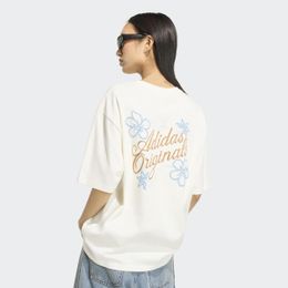 T-Shirt adidas originals "adidas originals SUMMER GLOW GRAFIK", Damen, Gr. L, sanftes wei&szlig;, Obermaterial: 100% Baumwolle, Rundhals, Shirts T-Shirt, Print T-Shirt