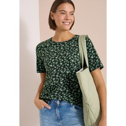 Print-Shirt Cecil, Damen, Gr. L (42), gr&uuml;n (raw khaki), Web, 100% Baumwolle, bedruckt, comfort fit normal, Rundhals, abgesteppt, Shirts, aus reiner Baumwolle