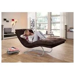 Relaxliege W.Schillig "daily dreams", braun (mocca z69), B:95cm H:91cm T:170cm, Longlife Xtra-Leder Z69: Das feinnarbige, gedeckte Softleder Z69 besticht durch seine au&szlig;ergew&ouml;hnliche Weichheit im trendigen &raquo;Vintage-Look&laquo;, Hautst&auml;rke 0, 9 - 1, 1 mm, Sofas, in Waffelkissen-Optik, wahlweise mit Motor, Freischwingergestell
