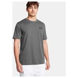 T-Shirt Under Armour "UA M SPORTSTYLE LC SS", Herren, Gr. M, grau (castlerock 0), Obermaterial: 60% Baumwolle, 40% Polyester, normal, Rundhals, Shirts T-Shirt, Kurzarm, f&uuml;r sportliche Aktivit&auml;ten und Freizeit, Rundhalsausschnitt