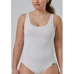 Body Skiny "Body Collection", Damen, Gr. 38, N-Gr, wei&szlig;, Obermaterial: 95% Baumwolle, 5% Elasthan, unifarben, Basic, figurbetont, tiefer Rundhals, Bodys Body, bequem, weich, schlicht, ohne &Auml;rmel, Baumwollmix