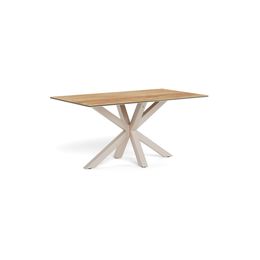 Esstisch ACTONA GROUP "Heaven", wildeiche, grau, wildeiche, B:160cm H:75,5cm T:90cm, Tische, Esstisch, mit Keramik Tischplatte und Stahlkreuz, L: 160 cm