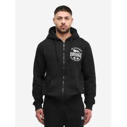 Kapuzensweatjacke Lonsdale "SEGHILL", Herren, Gr. L, schwarz, wei&szlig;, Obermaterial: 60% Baumwolle, 40% Polyester, Sweatjacken, f&uuml;r vielseitige Aktivit&auml;ten, sportlicher Stil