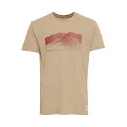 T-Shirt North Bend "T-Shirt NBCarsten M", Herren, Gr. S, braun (cornstalk), Obermaterial: 60% Baumwolle CO. 40% Polyester PES., Shirts T-Shirt