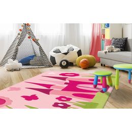 Kinderteppich Arte Espina "Joy 4191", pink, B:90cm H:22mm L:150cm, Obermaterial: 100% Modacryl, Teppiche, Kinderteppich, Sehr strapazierf&auml;hig, Fu&szlig;bodenheizungsgeeignet