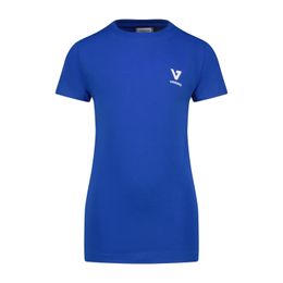 T-Shirt Vingino, Damen, Gr. 140, blau depth, Web, Obermaterial: 95% Baumwolle, 5% Elasthan, unifarben, regular fit normal, Rundhals, Shirts T-Shirt, mit Logo Print
