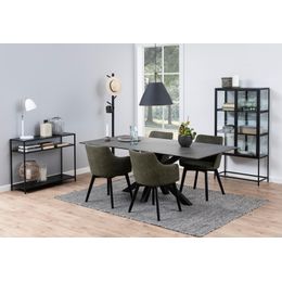 Esstisch ACTONA GROUP "Heaven", schwarz (schwarz, schwarz), B:200cm H:75,5cm T:100cm, Tische, Esstisch, mit einer schwarzen Keramik-Optik Tischplatte, Breite 200 cm