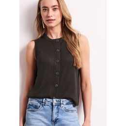 Stricktop Street One, Damen, Gr. 36, espresso braun, Jersey, Obermaterial: 53% Polyester, 46% Viskose, 1% metallisierte Fasern, unifarben, regular fit h&uuml;ftlang, Rundhals, Tops Stricktop, mit Glitzerdetails, Regular Fit