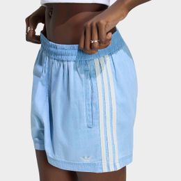 Shorts adidas originals "adidas originals SUMMER GLOW JEANS", Damen, Gr. L, N-Gr, light denim, normal, gr., Obermaterial: 100% Baumwolle, Hosen Shorts