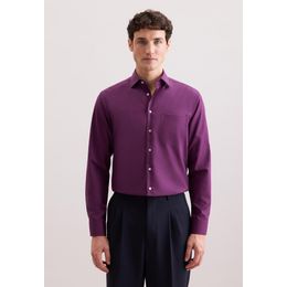 Businesshemd Seidensticker "Schwarze Rose", Herren, Gr. XL (44), normale &Auml;rmell&auml;ngen, lila, 100% Baumwolle, unifarben, regular fit, 2-Knopf-Manschette, Hemden, Regular 1/1 Kentkragen Uni