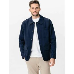 Outdoorjacke TEESHOPPEN "TEESHOPPEN Jacket Twill Shirt", Herren, Gr. L, navy, Obermaterial: 97% Baumwolle, 3% Elasthan, Jacken Outdoorjacke